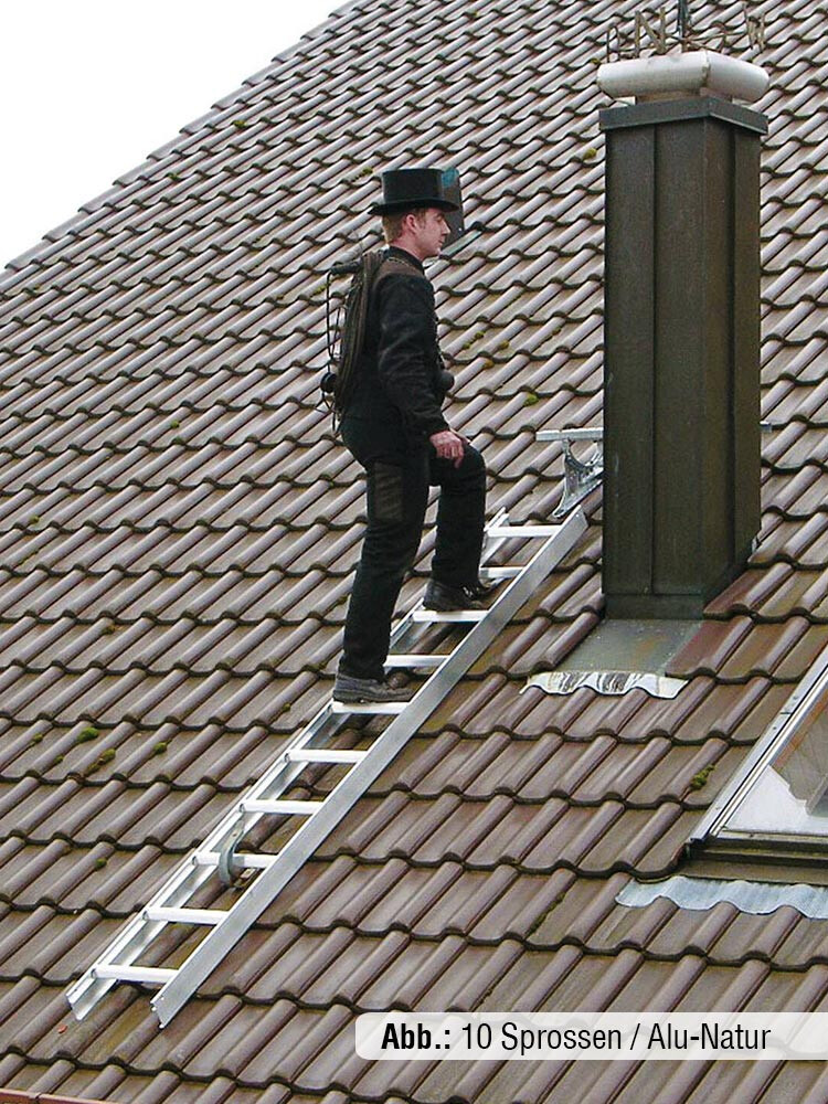 MUNK Günzburger Dachleiter Alu natur / Länge: 1,96 m / 7 Sprossen - 11112