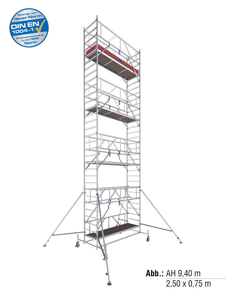 KRAUSE STABILO Serie 10 Alu-Fahrgerüst - Feldlänge 2,00 m - AH 9,40 m | gemäß neuer Norm DIN EN ...