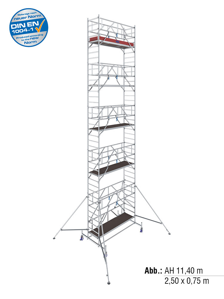 KRAUSE STABILO Serie 10 Alu-Fahrgerüst - Feldlänge 2,00 m - AH 11,40 m | gemäß neuer Norm DIN EN ...