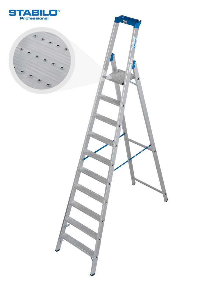 KRAUSE STABILO Stehleiter mit R13-Stufen / 10 Stufen R13 / gemäß TRBS 2121-2 - 136084
