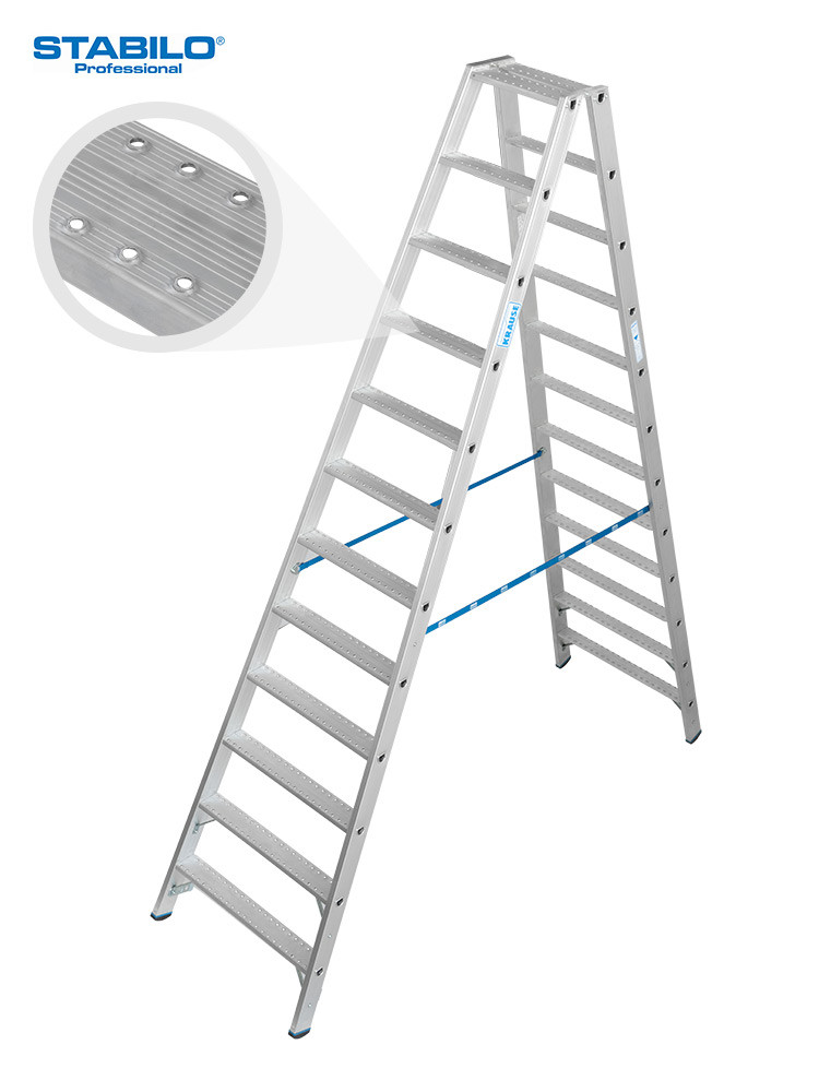 KRAUSE STABILO Doppelleiter mit R13-Stufen / 2x12 Stufen R13 / gemäß TRBS 2121-2 - 136220