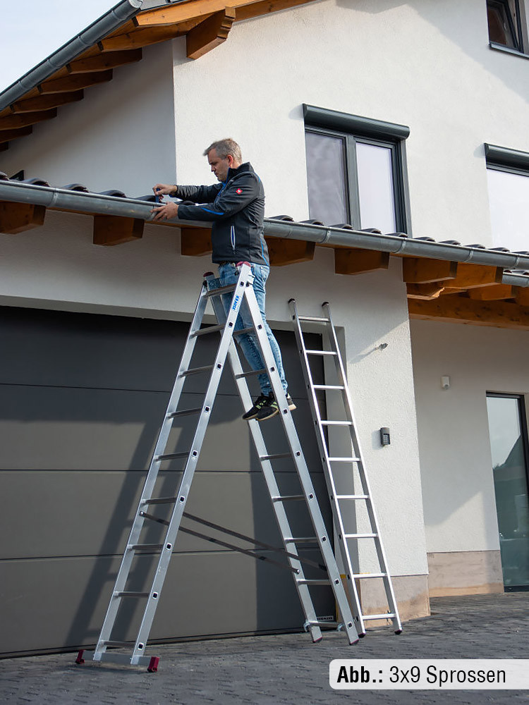 KRAUSE CORDA Vielzweckleiter 3x11 Sprossen (gefertigt nach neuer Norm ...