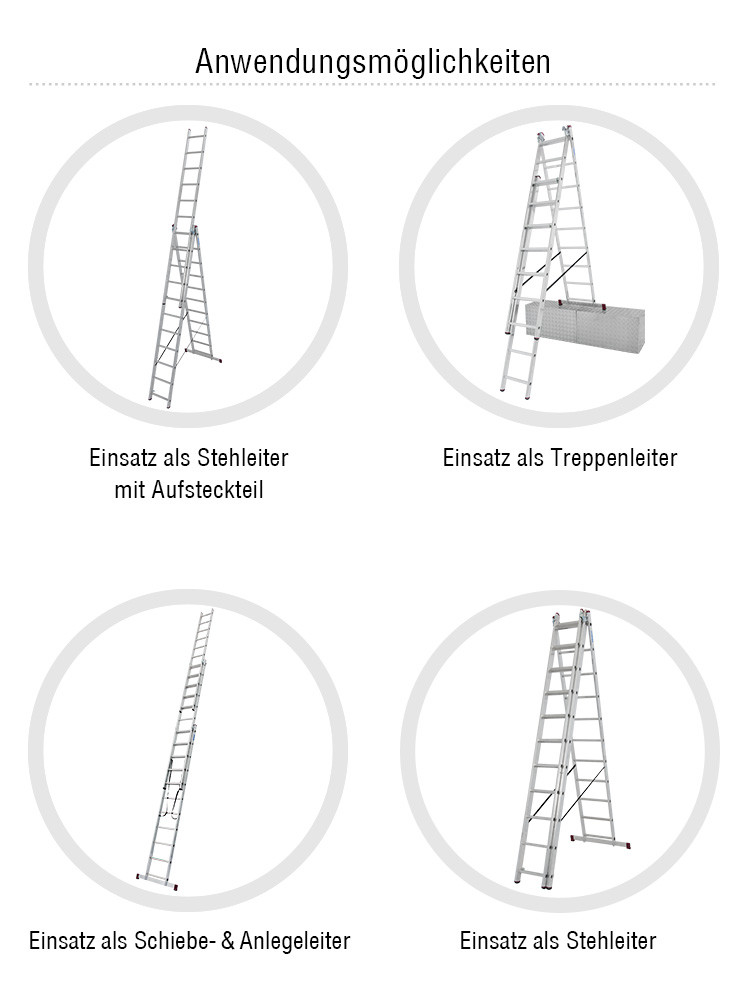 KRAUSE CORDA Vielzweckleiter 3x6 Sprossen mit Treppenfunktion - 33369